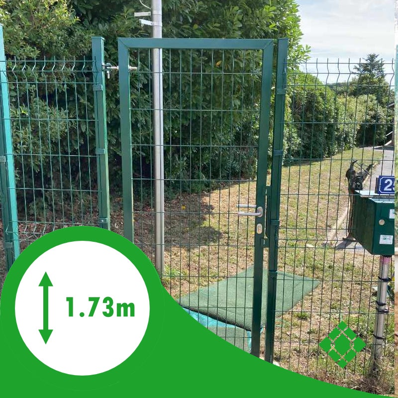Portillon H 1.73m/L 1.00m couleur Vert avec 2 poteaux platines ...