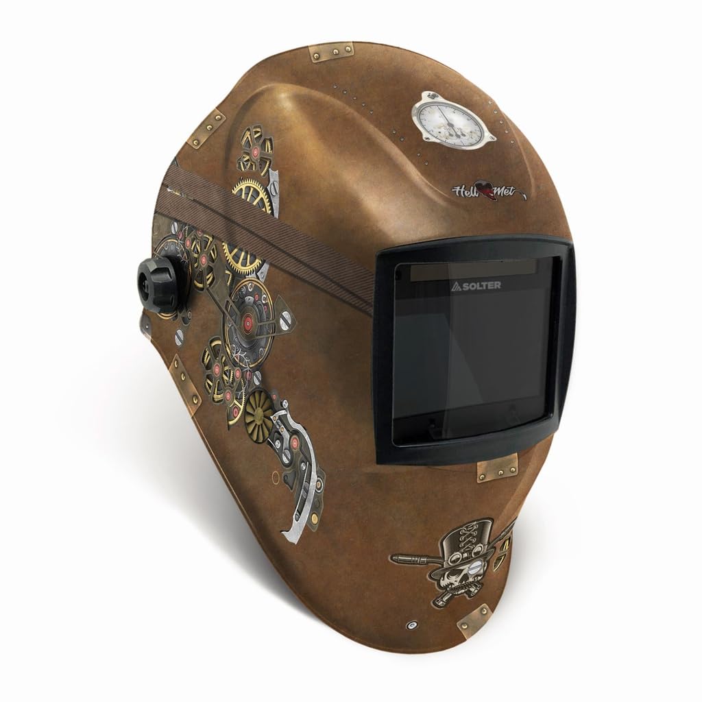 Solter - Pantalla Soldadura HELLMET R-10, Steampunk, CE 1/1/1/1, con ...