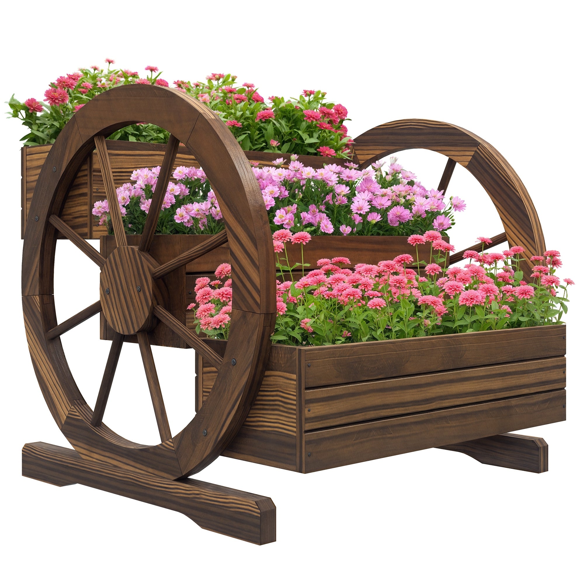 Jardinera Outsunny Madera de Abeto Carbonizado 61x62x57 cm | Leroy Merlin