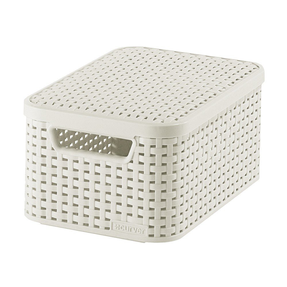 Curver 205840 - Scatola con coperchio, in polipropilene, aspetto vimini ...