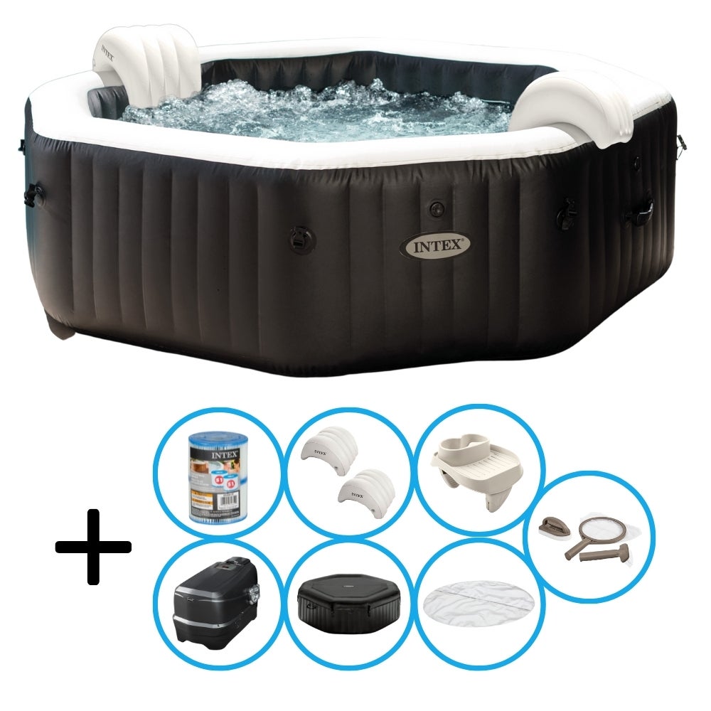 Intex - Jet & Bubble Deluxe - Jacuzzi - 201 x 71 cm - Noir ...