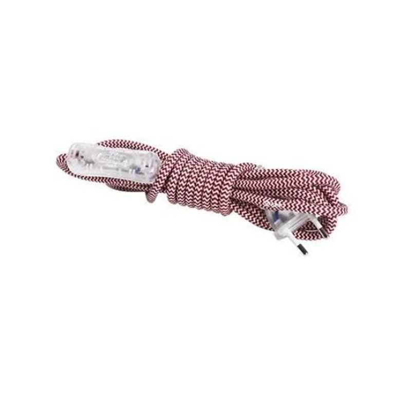 Cable textil 1.5M (2x0.75mm) clavija + interruptor rojo y blanco GSC ...