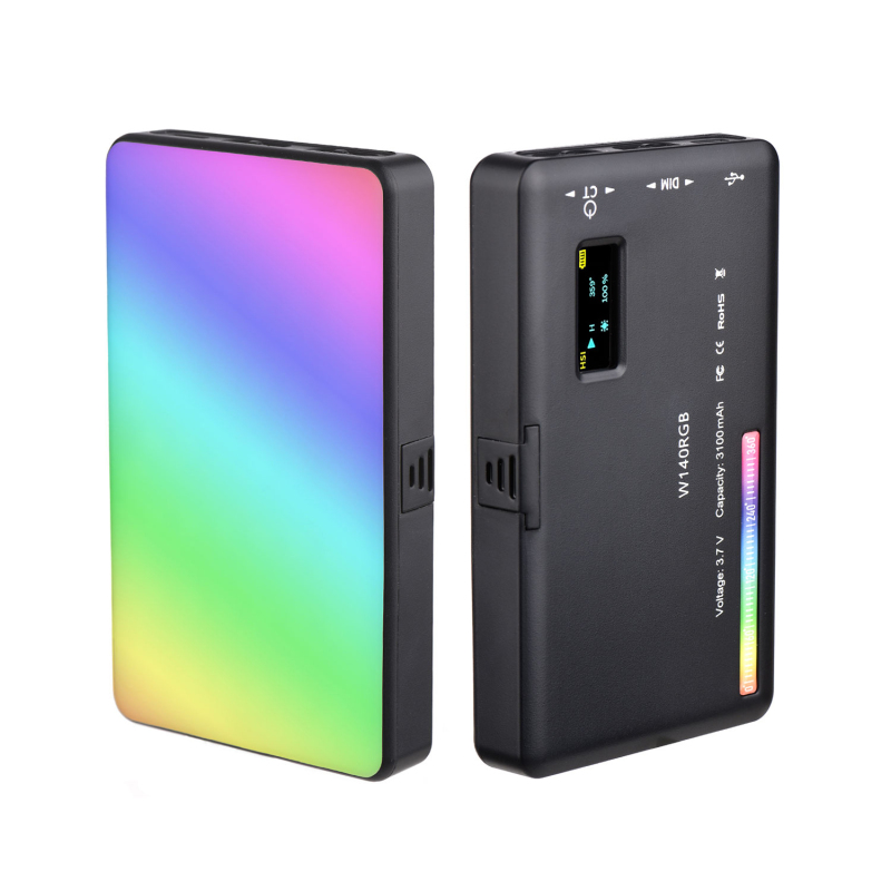 Lampe vidéo LED RGB rechargeable, intensité variable (2500 K - 9000 K ...
