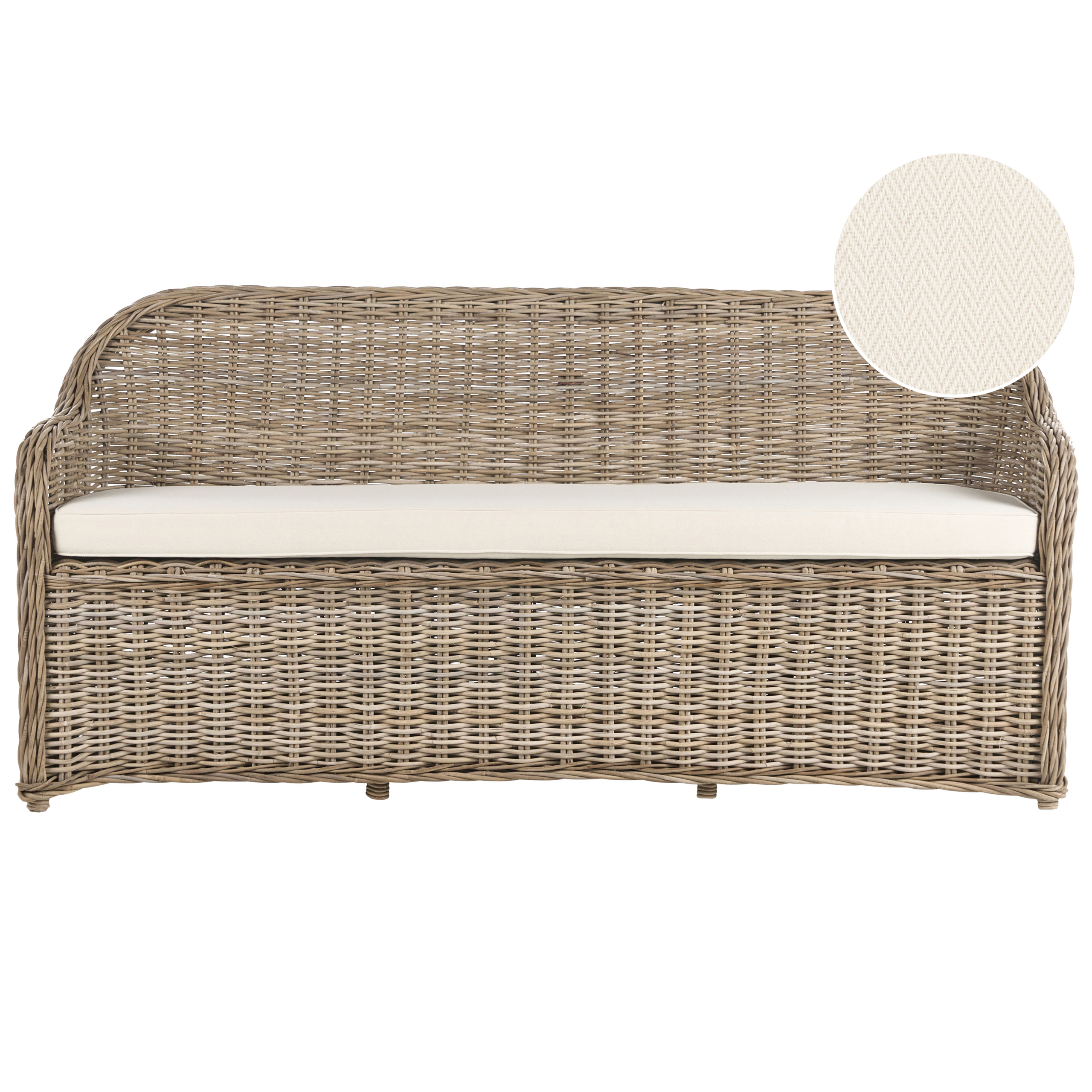 Banc avec coussin d'assise SUSUA 189 cm Rotin Naturel | Leroy Merlin