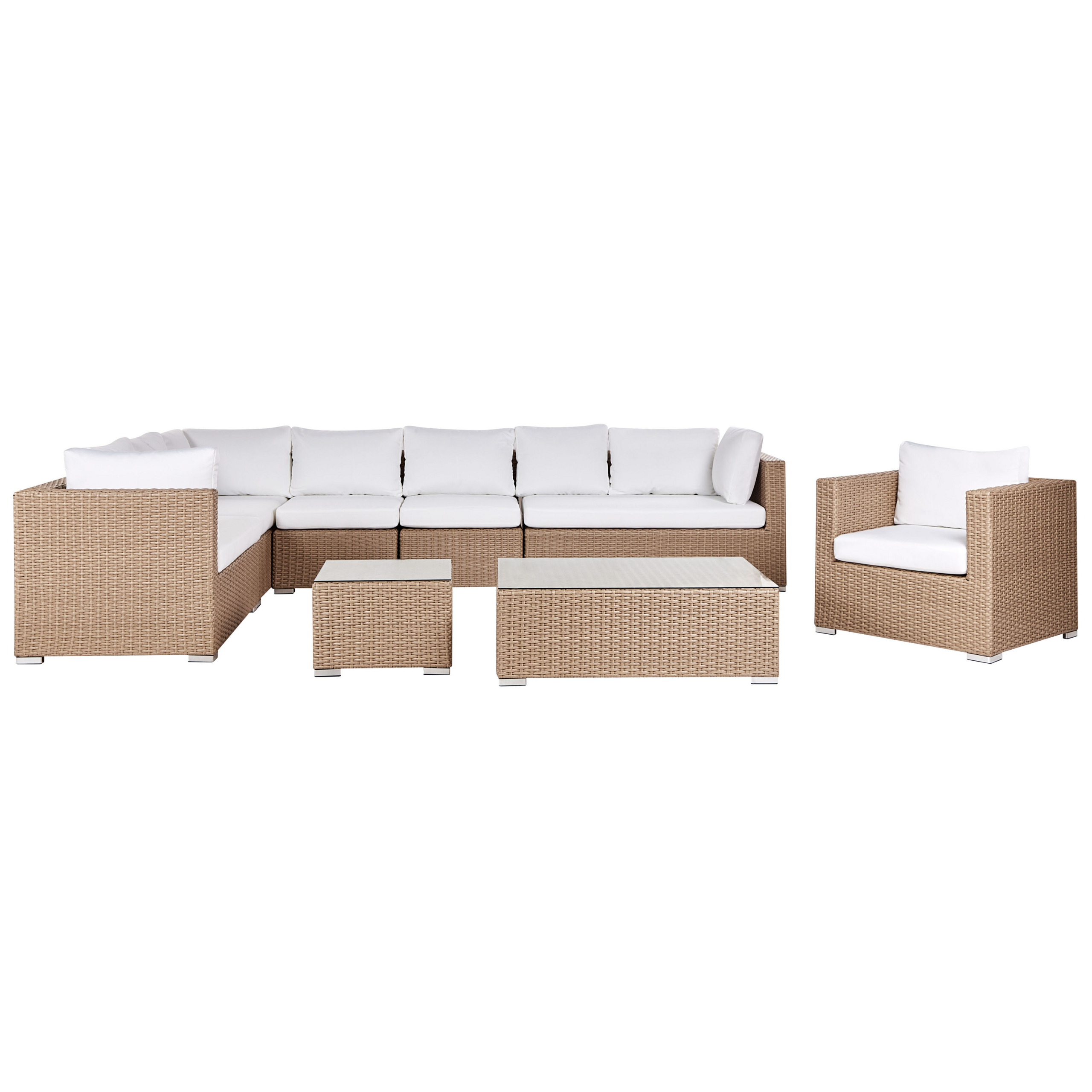 Ensemble de salon de jardin avec table 8 places XXL Côté droit Beige ...