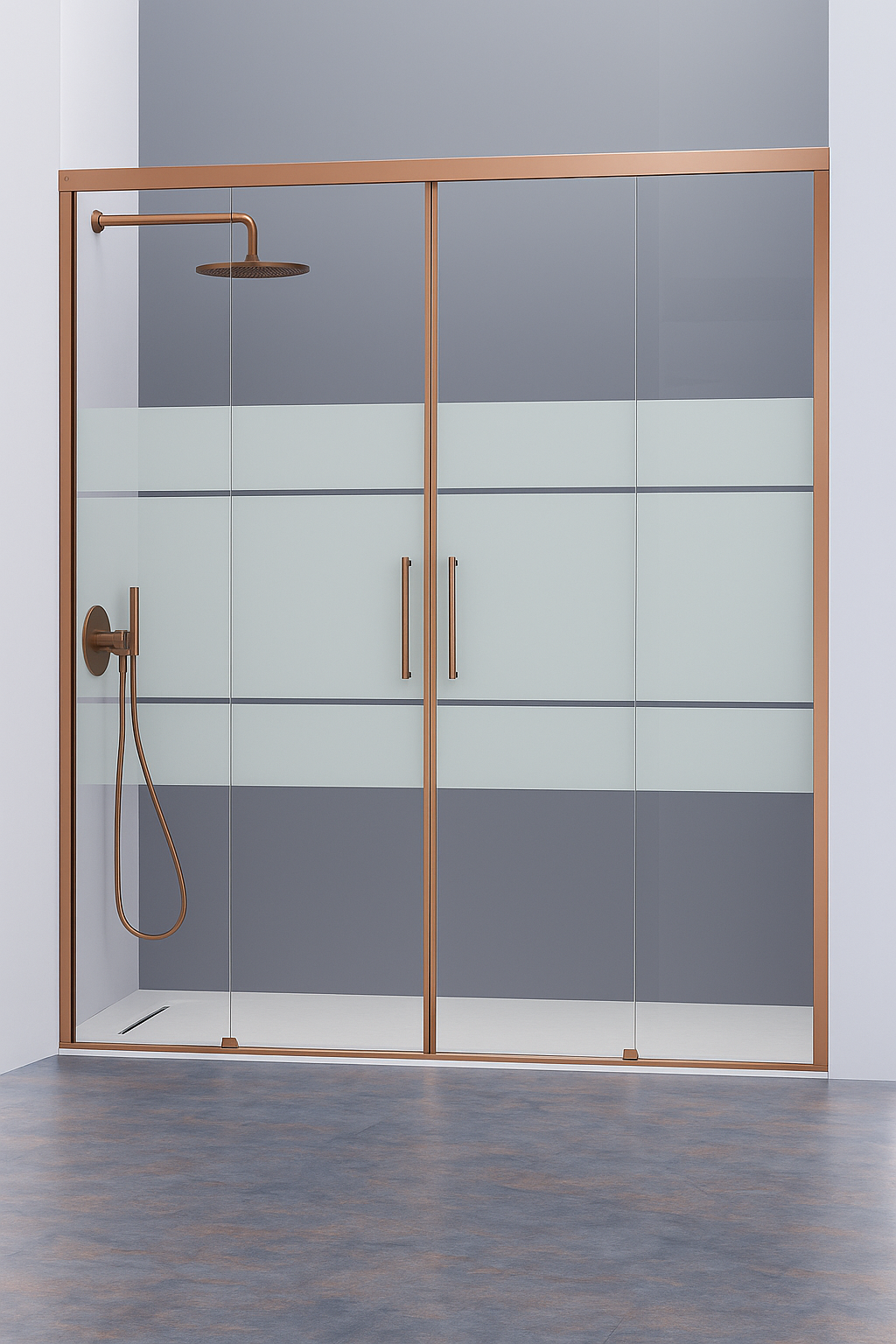 Paroi de douche frontale Série URBAN - 2 portes coulissantes + 2 fixes ...