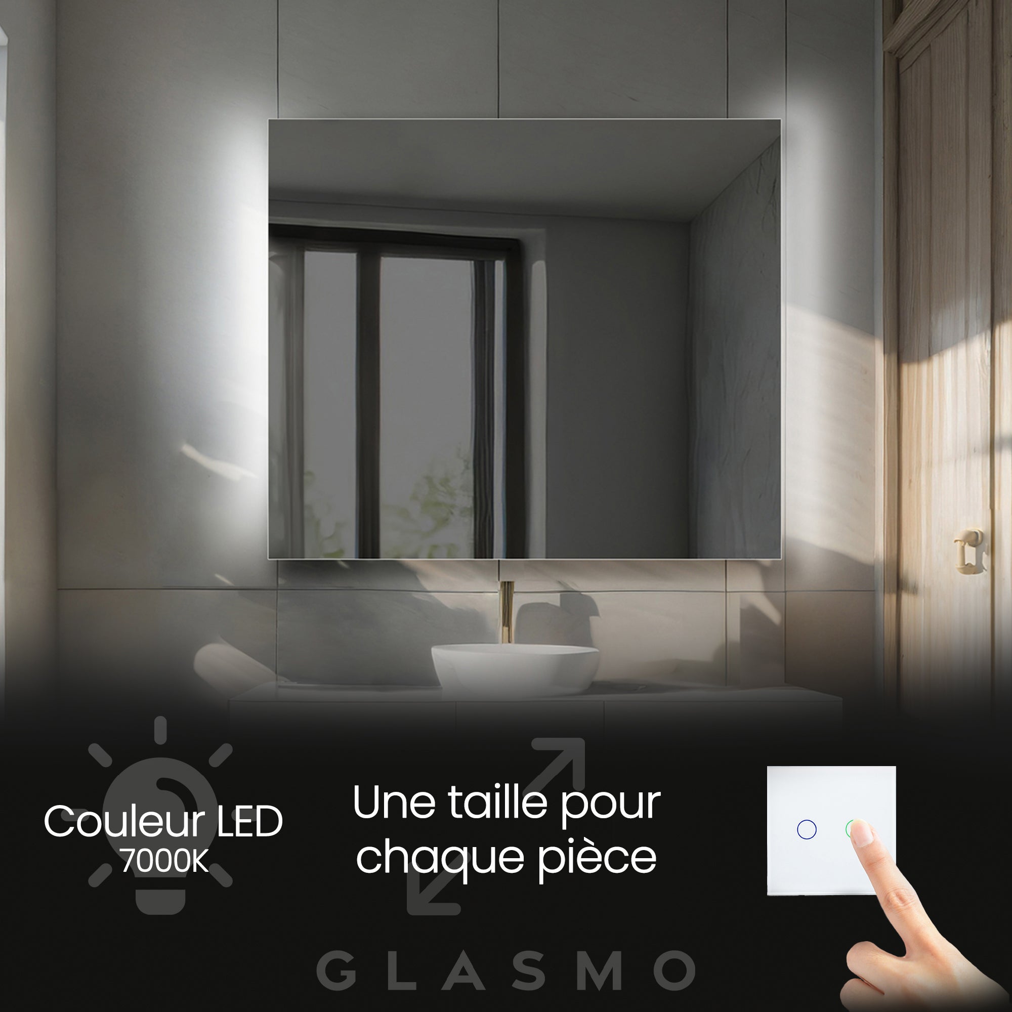 Miroir avec LED Illumination Salle de Bain - Alana | 120x60 cm | Miroir ...