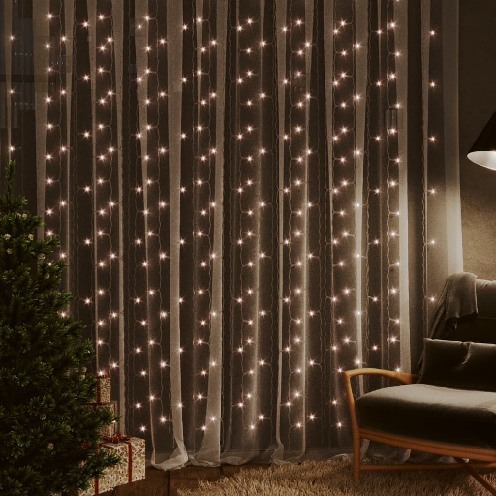 Cortinas de luz LED 3x3 m 300 LED Blanco cálido 8 funciones | Leroy Merlin