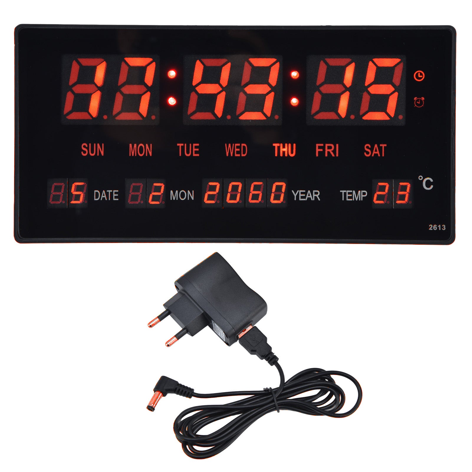 Horloge Murale Numérique LED Simple avec Calendrier pour Chambre Bureau ...