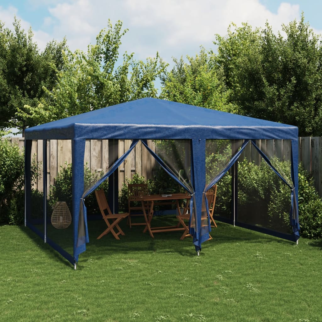 VidaXL Carpa para fiestas con 8 paredes de malla HDPE azul 4x4 m | Leroy Merlin