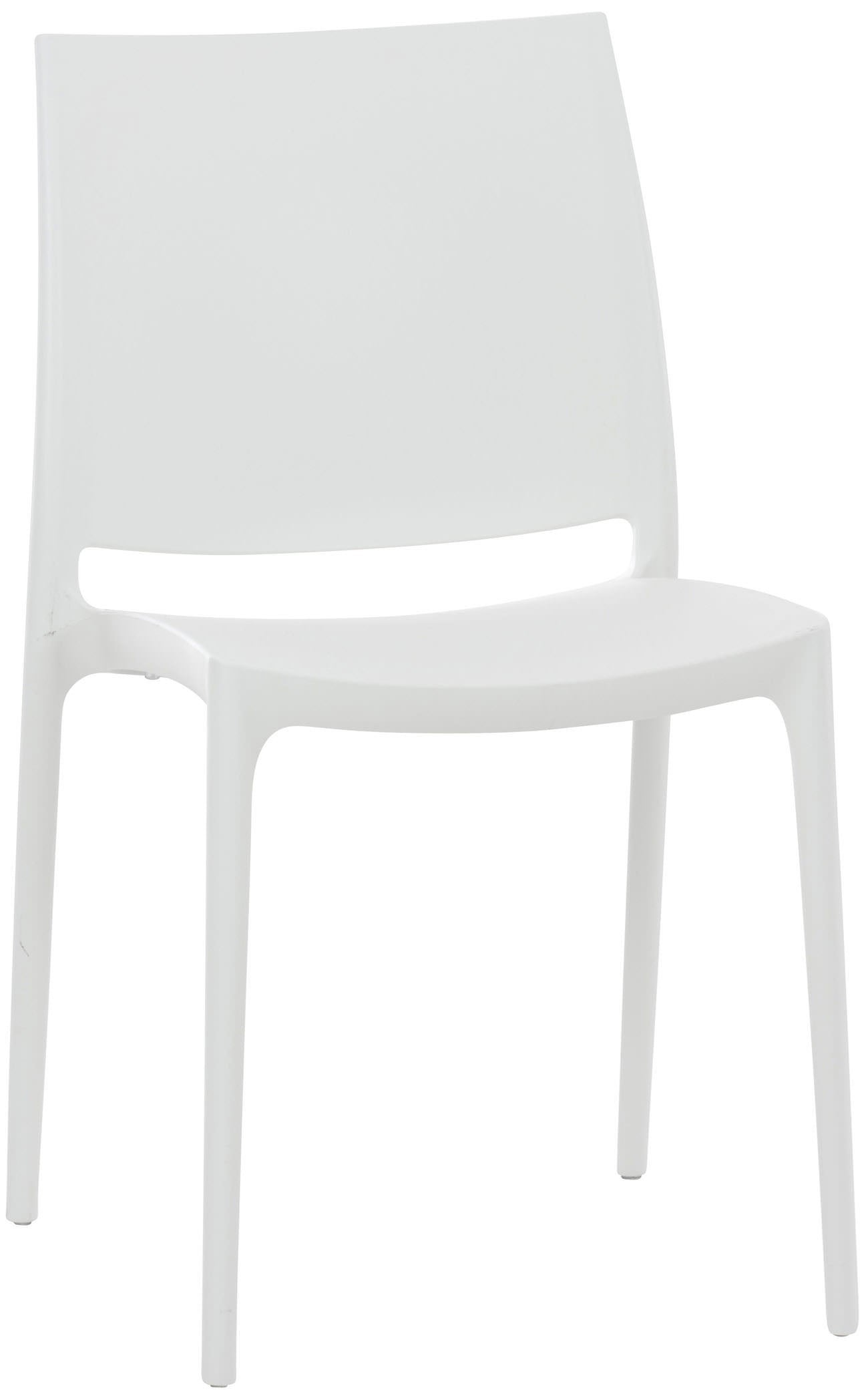 Chaise de jardin en plastique blanc design simple empilable 10_0000012 ...