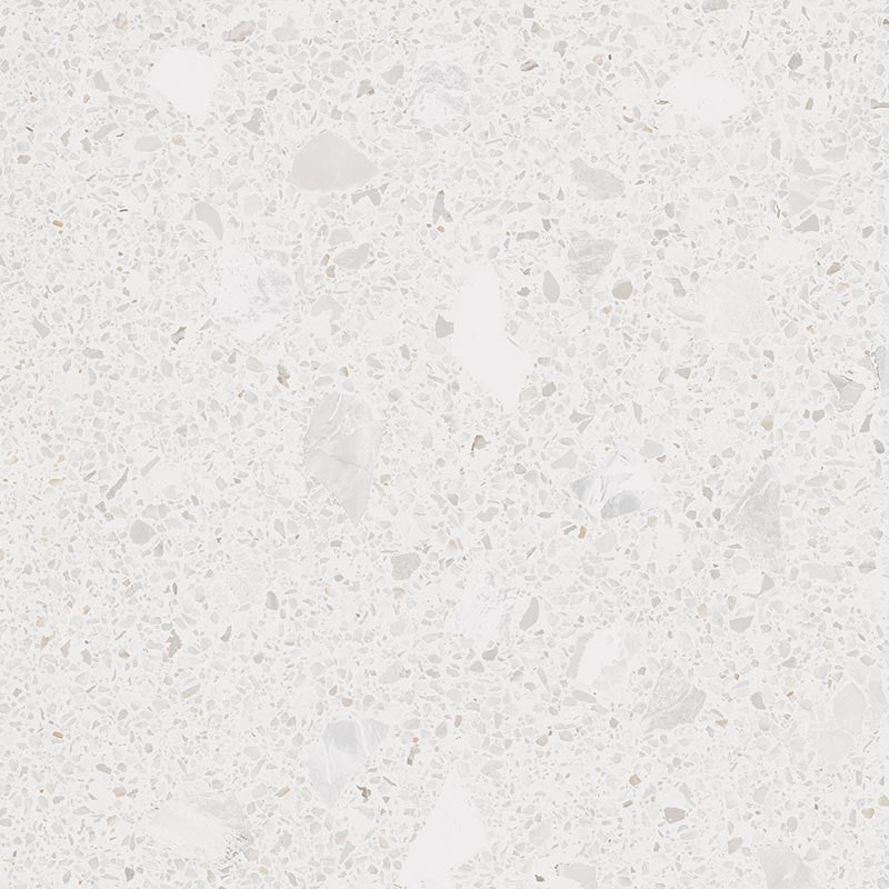 Carrelage sol / mur effet terrazzo blanc brillant 80x80 cm MISCELA ...