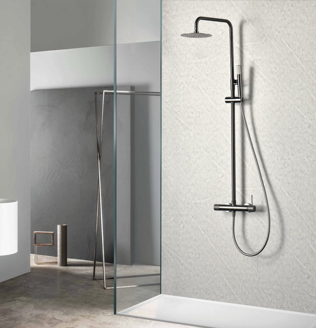 Columna black gun metal de ducha Line imex | Leroy Merlin