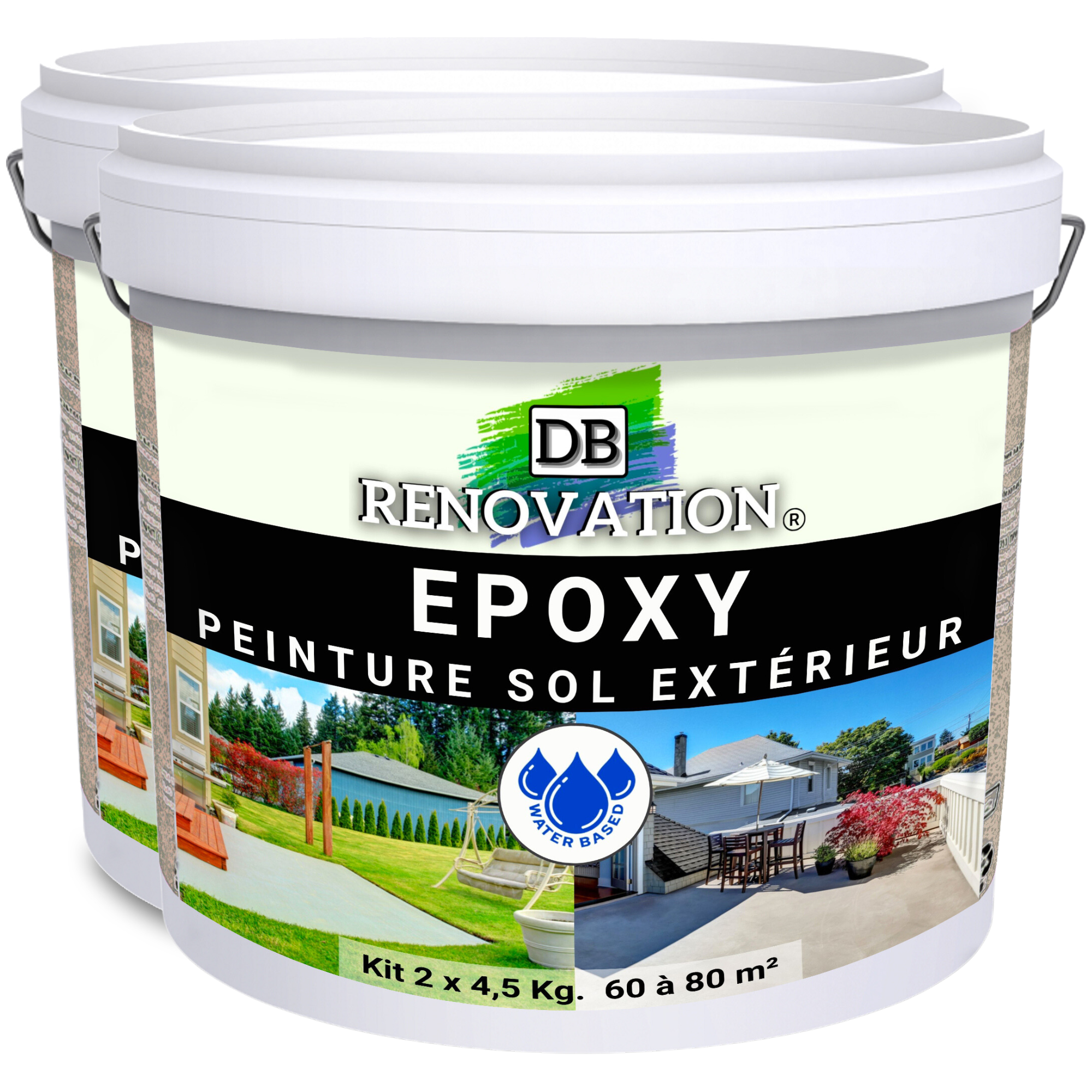 RESINE EPOXY Extérieur Terrasse sol béton - Gris très clair 9KG (60 à ...