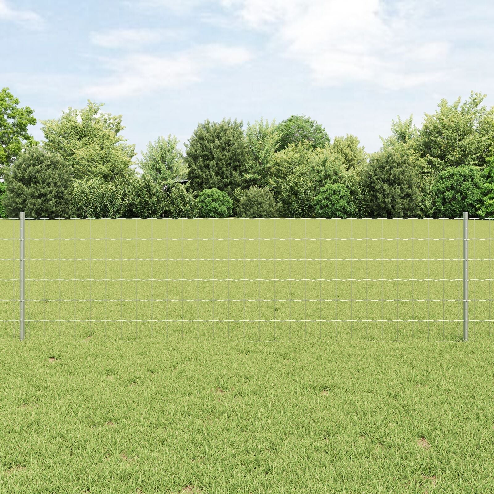 Juego de Cercas Euro de Juego de 2 Acero galvanizado 10 x 0.6 m V4162 ...
