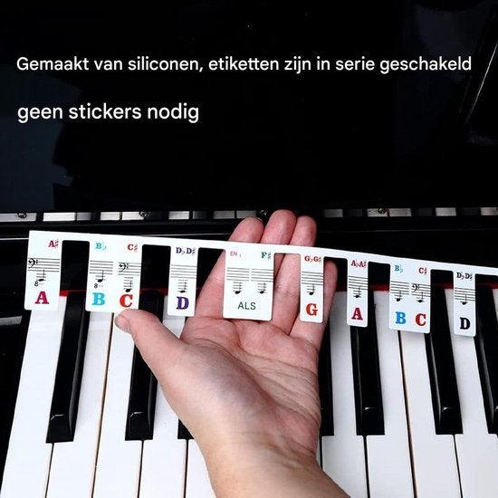 Etiquetas de silicona extraíbles para notas de piano, reutilizables (61 ...
