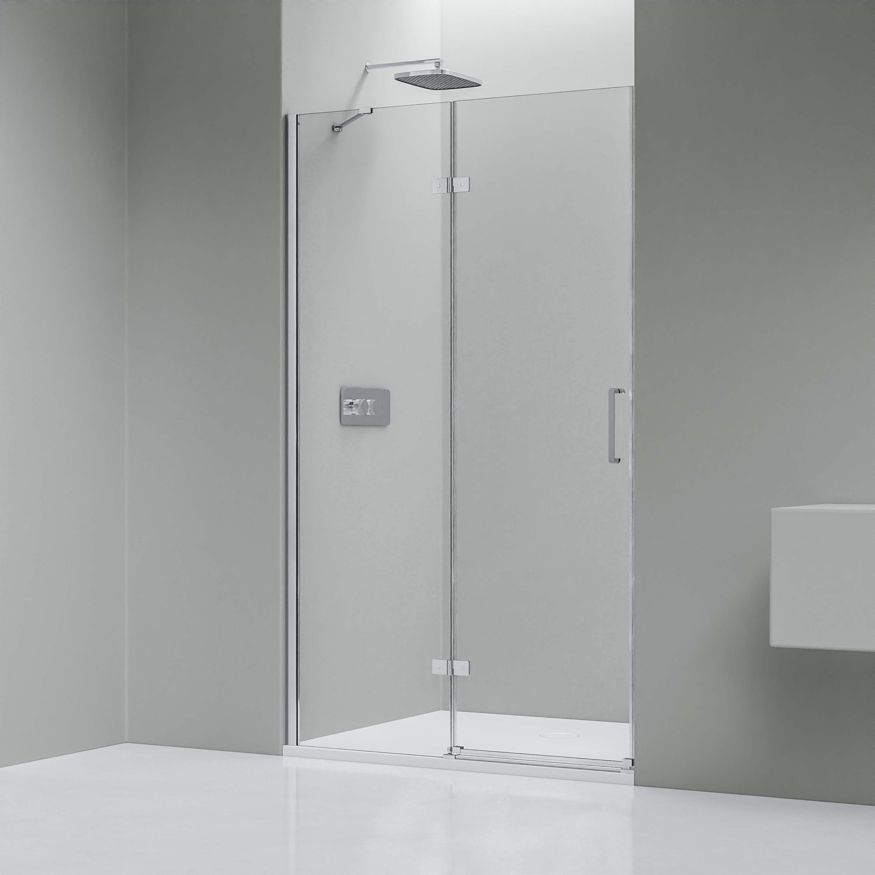 BERNSTEIN - Paroi de douche en niche 100x195cm en verre 8mm profil ...
