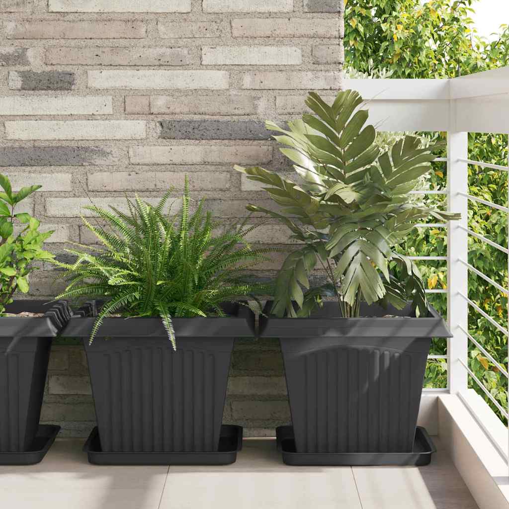Plateau carré à fleurs 24 pcs Noir 36 x 36 x 2.5 cm Plastique | Leroy ...