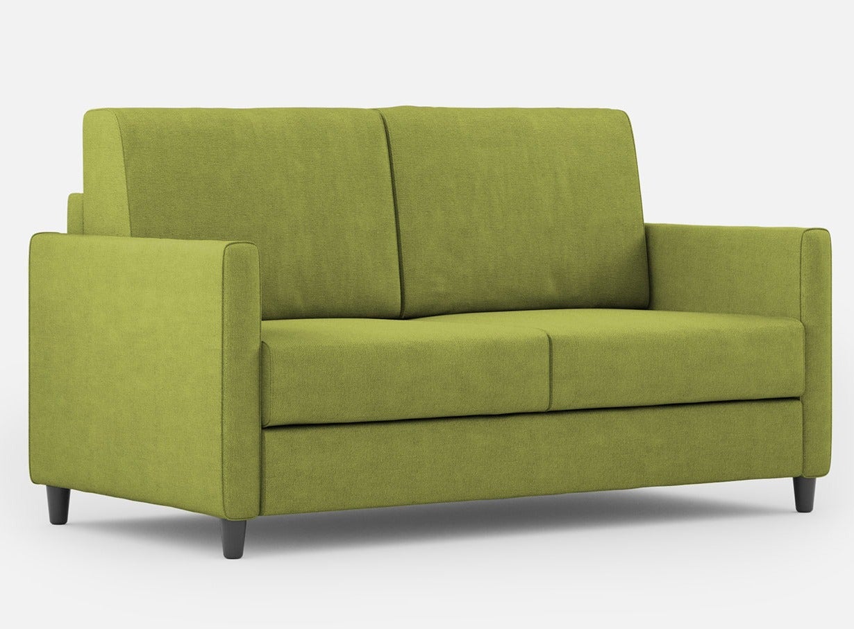 Sofá italiano moderno recto en tela verde pistacho Korane - 3 tamaños-Talla 138 cm | Leroy Merlin