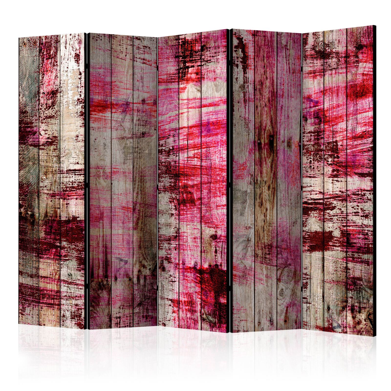 Paravent Abstract Wood II : Style Moderne et Original 225 x 172 cm Rose ...