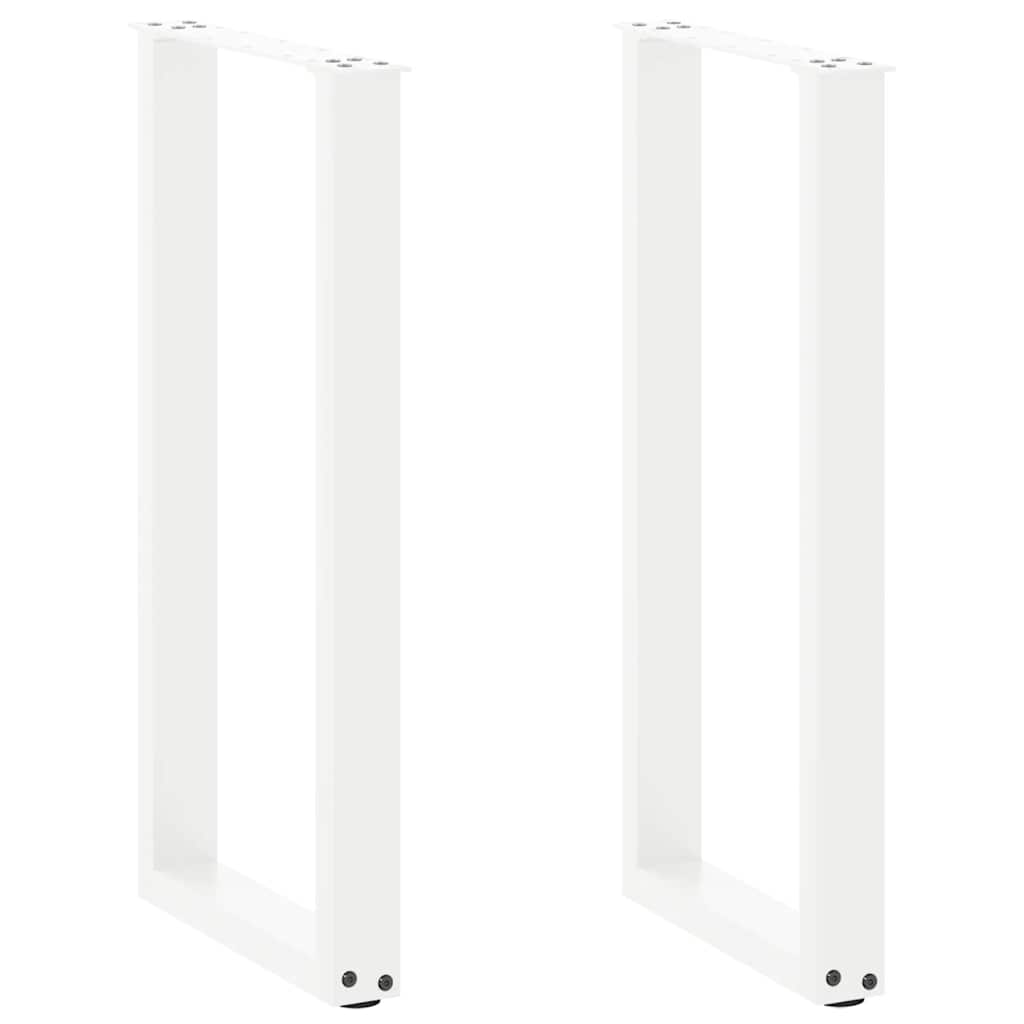Pieds de table console en U, 2 pièces, blanc, 28 x (72-73) cm, acier ...