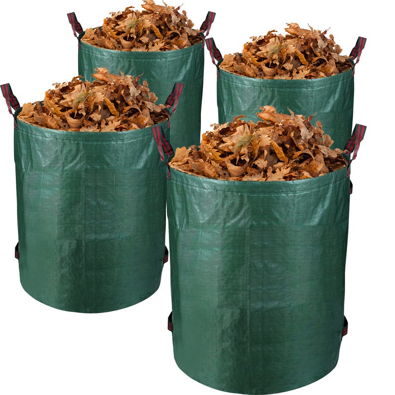 4X Borsa da giardino 272L con manici XXL Contenitore per prato Sacco ...