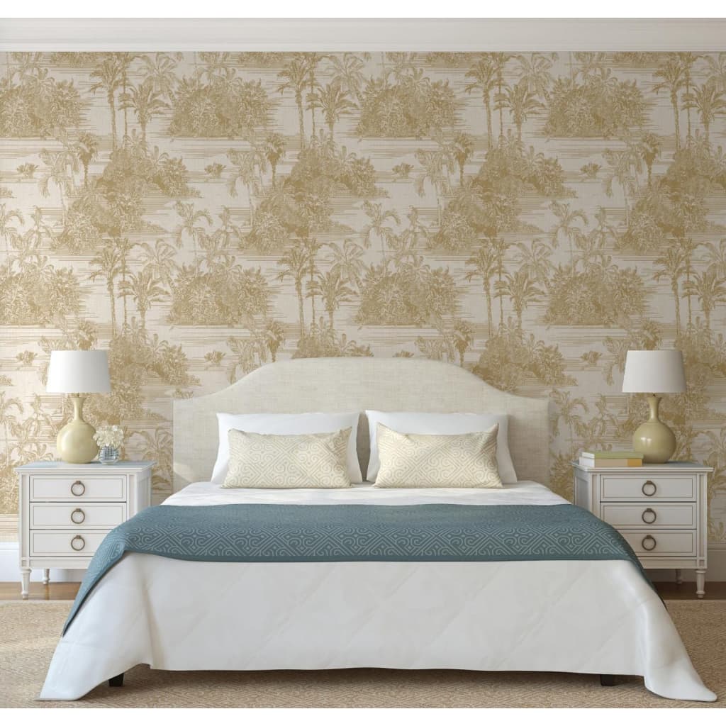 Papier Peint Beige Dore