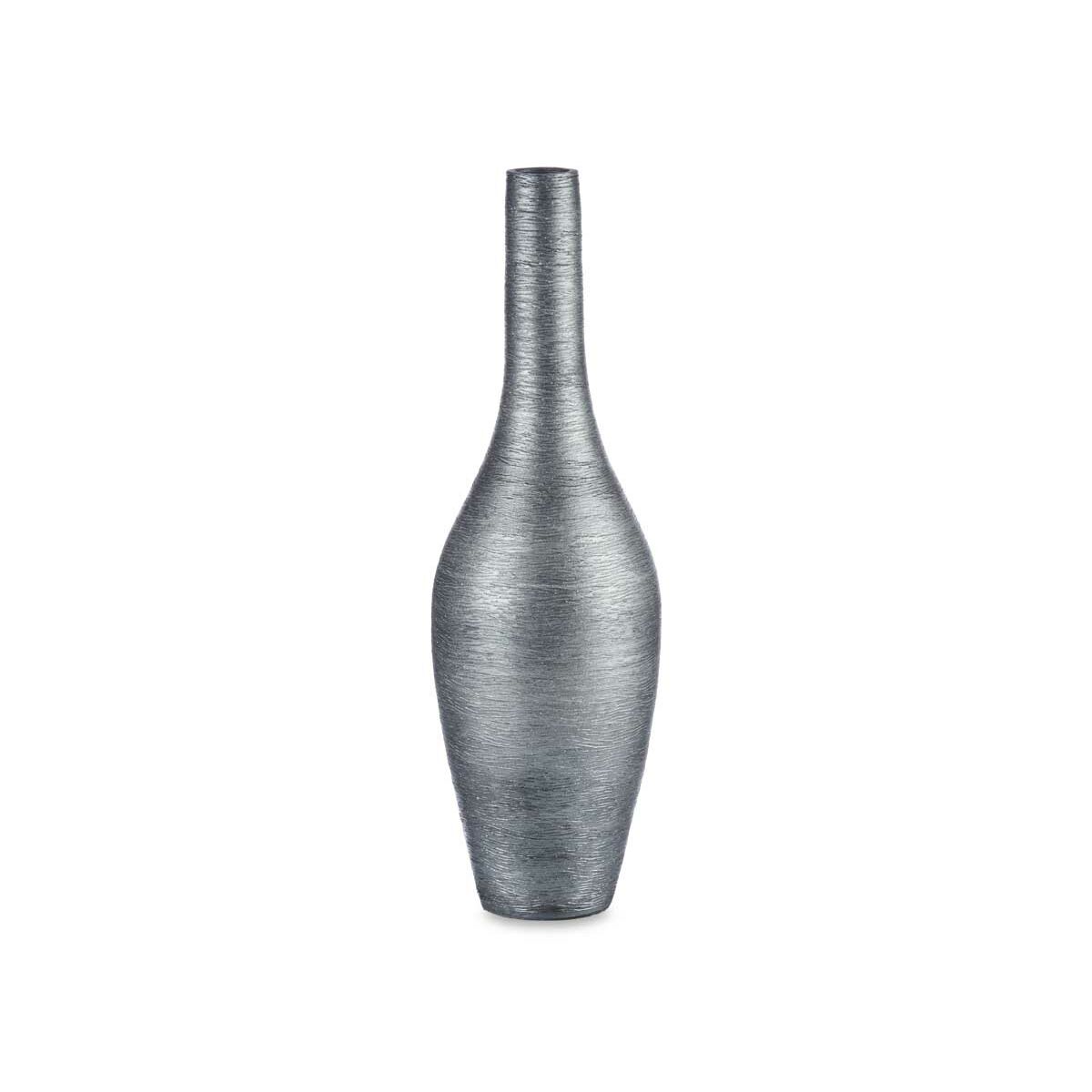 Vase Rayures Céramique Argenté Gris (21 x 78 x 21 cm) | Leroy Merlin