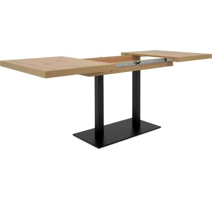 Table a manger extensible - ORLANDO - Chene artisan / noir - 6 a 10 ...