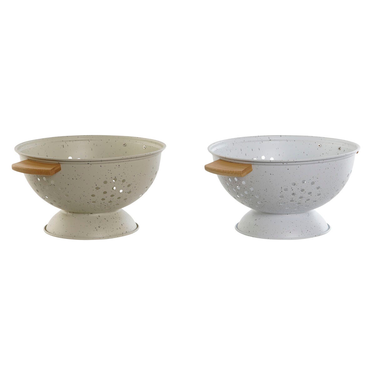 Escurridor Home ESPRIT Blanco Beige Bambú Acero Inoxidable 30 x 24,5 x ...