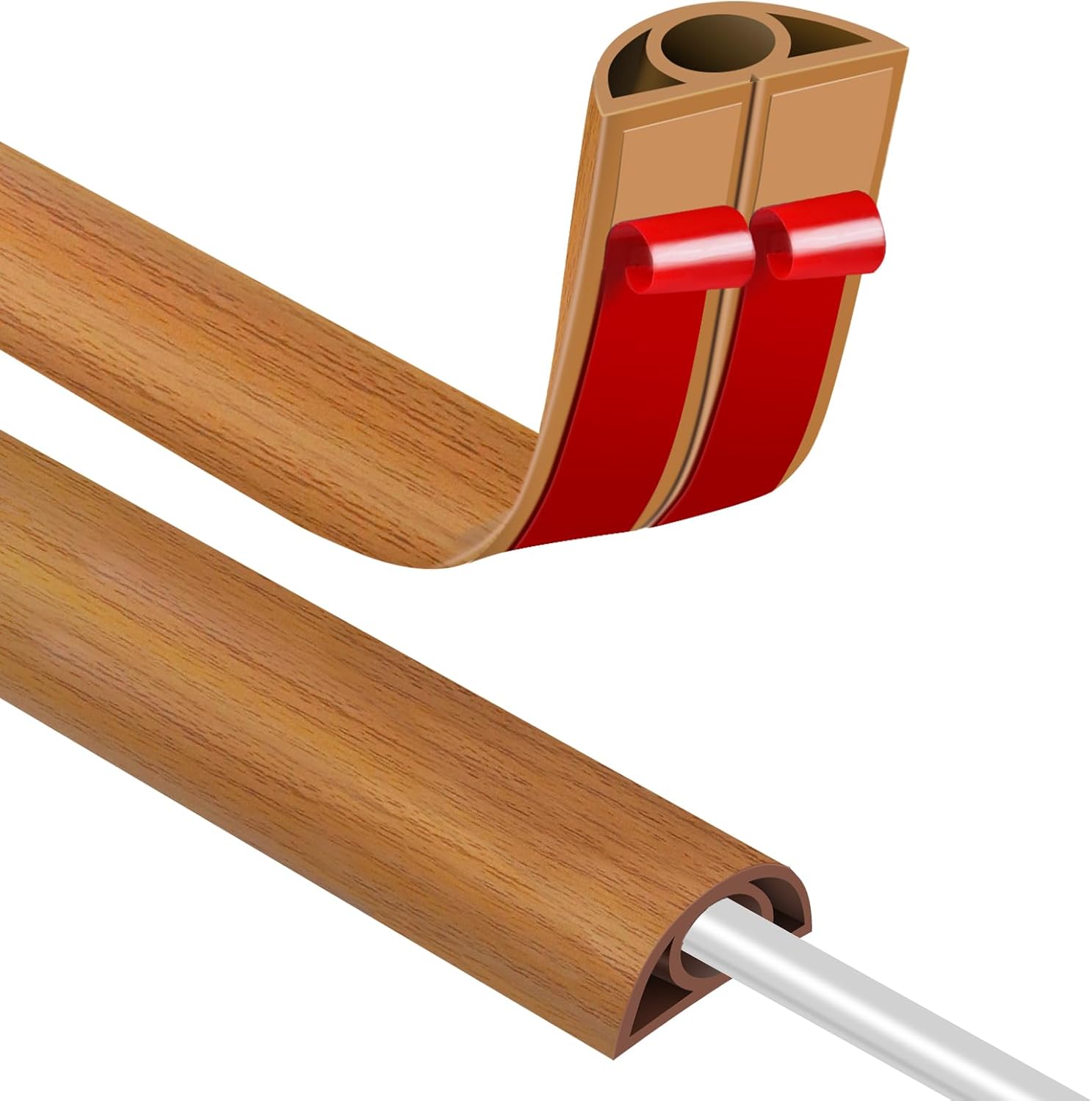 3M Passe Cable Sol Cache Fil Électrique Sol Auto-Adhésif Petit Canal de ...