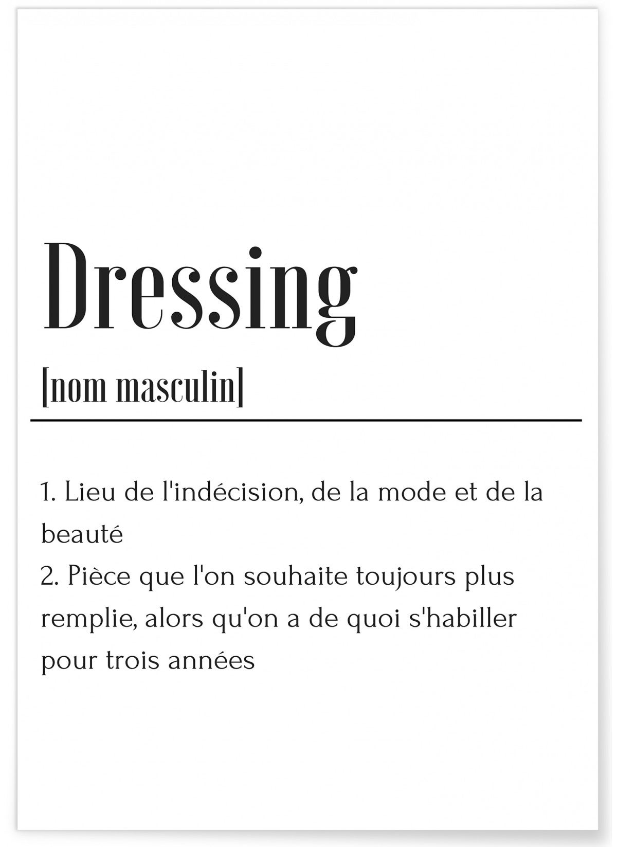 Affiche Définition Dressing - Format A3 - | Leroy Merlin