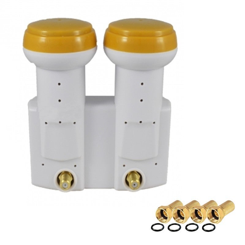 LNB Monobloc Twin 0,1 DB Golden Media FULL HD 3D READY + 4 FICHES F | Leroy Merlin