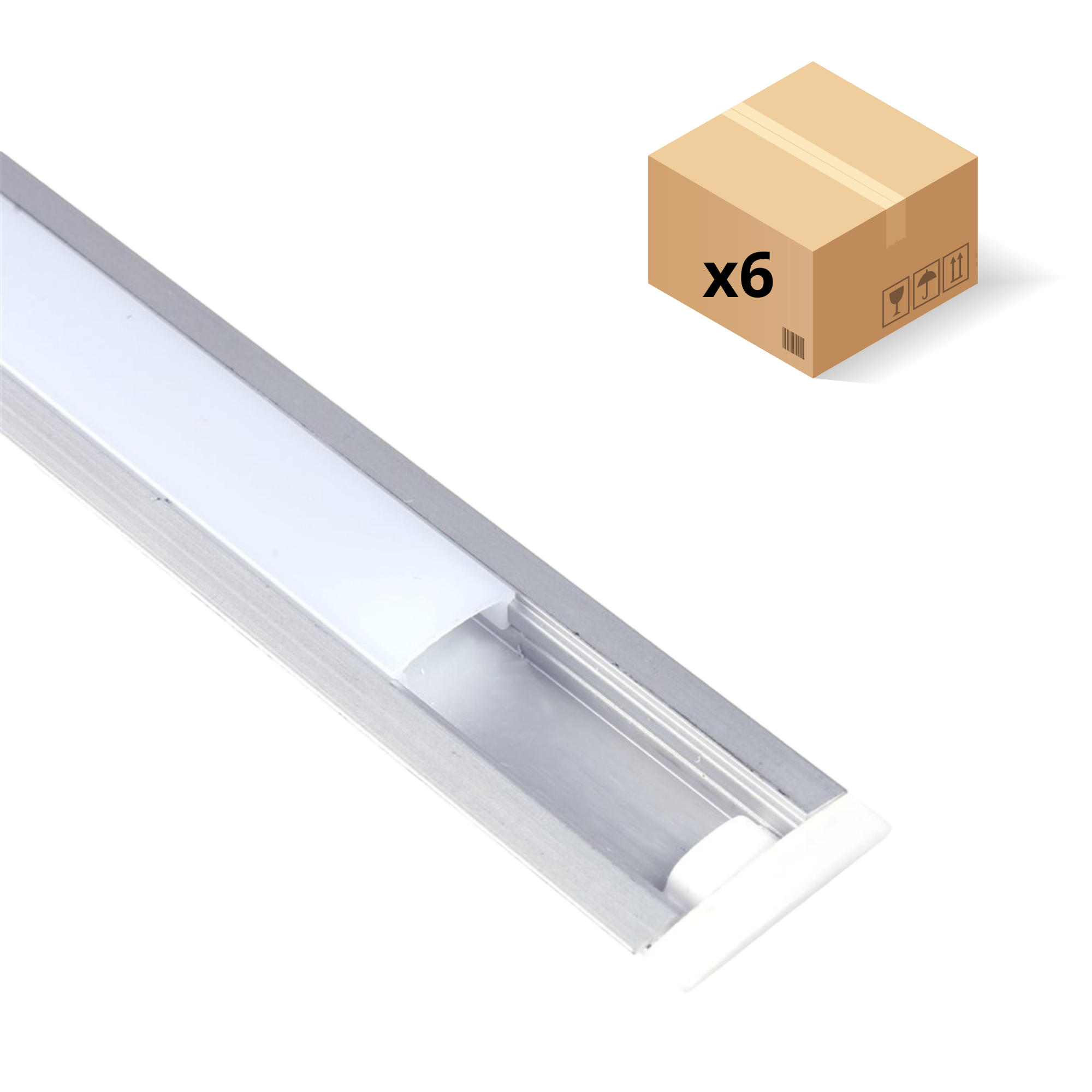 Jandei Pack x6 Profilé Aluminium de 1 mètre, pour Bande LED Encastrable ...