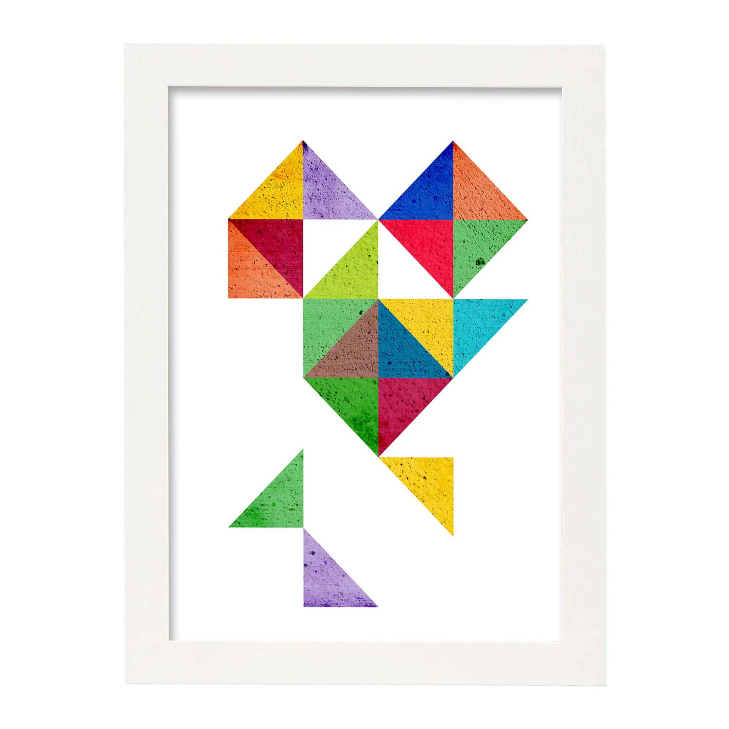 Poster Con Dibujo De Geometria Colorida. Lamina Corazon 1, Ilustrada ...
