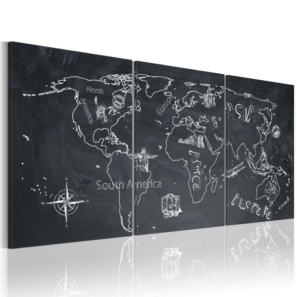 Tableau Cartes du monde Globe-trotter 120x60 cm | Leroy Merlin