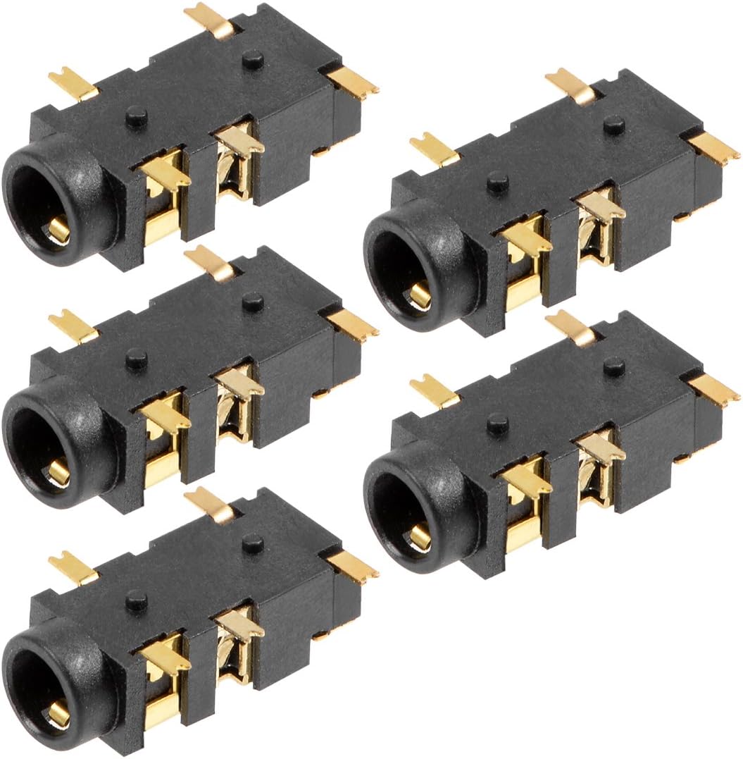 Sourcing map 5pc 3.5mm 5 Pin Solder Jack Stereo Audio Video Connect ...