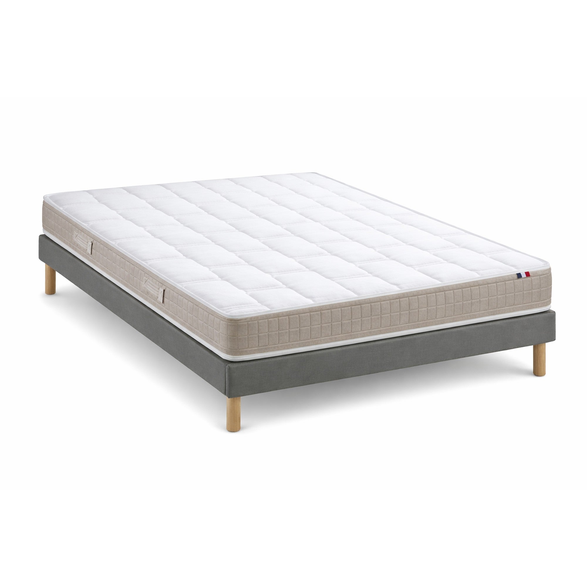 Matelas 100% latex 5 zones H18 sommier en kit gris 160 x 200 | Leroy Merlin
