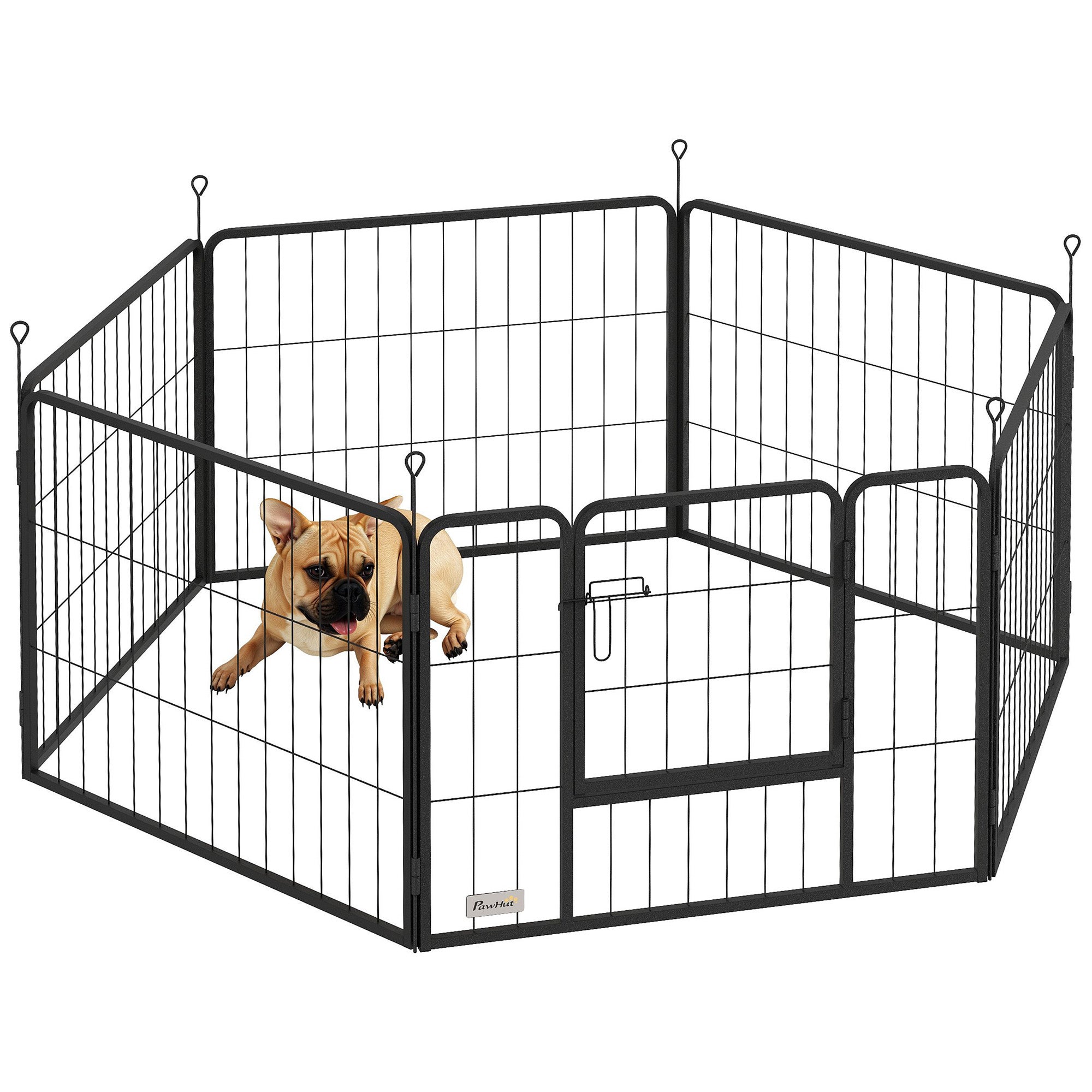 Parc pour chiots à 6 panneaux, portable et amovible, avec porte, pour ...