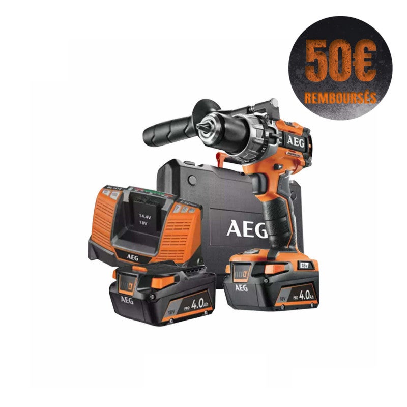 Perceuse à percussion AEG Brushless 18V - 2 batteries 4.0Ah - 1 ...