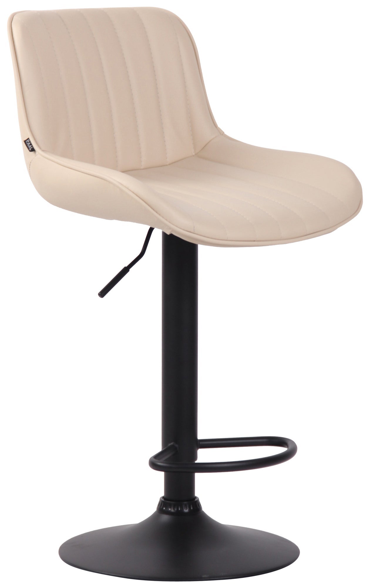 Tabouret de bar chaise haute x1 en PVC crème coutures verticales ...