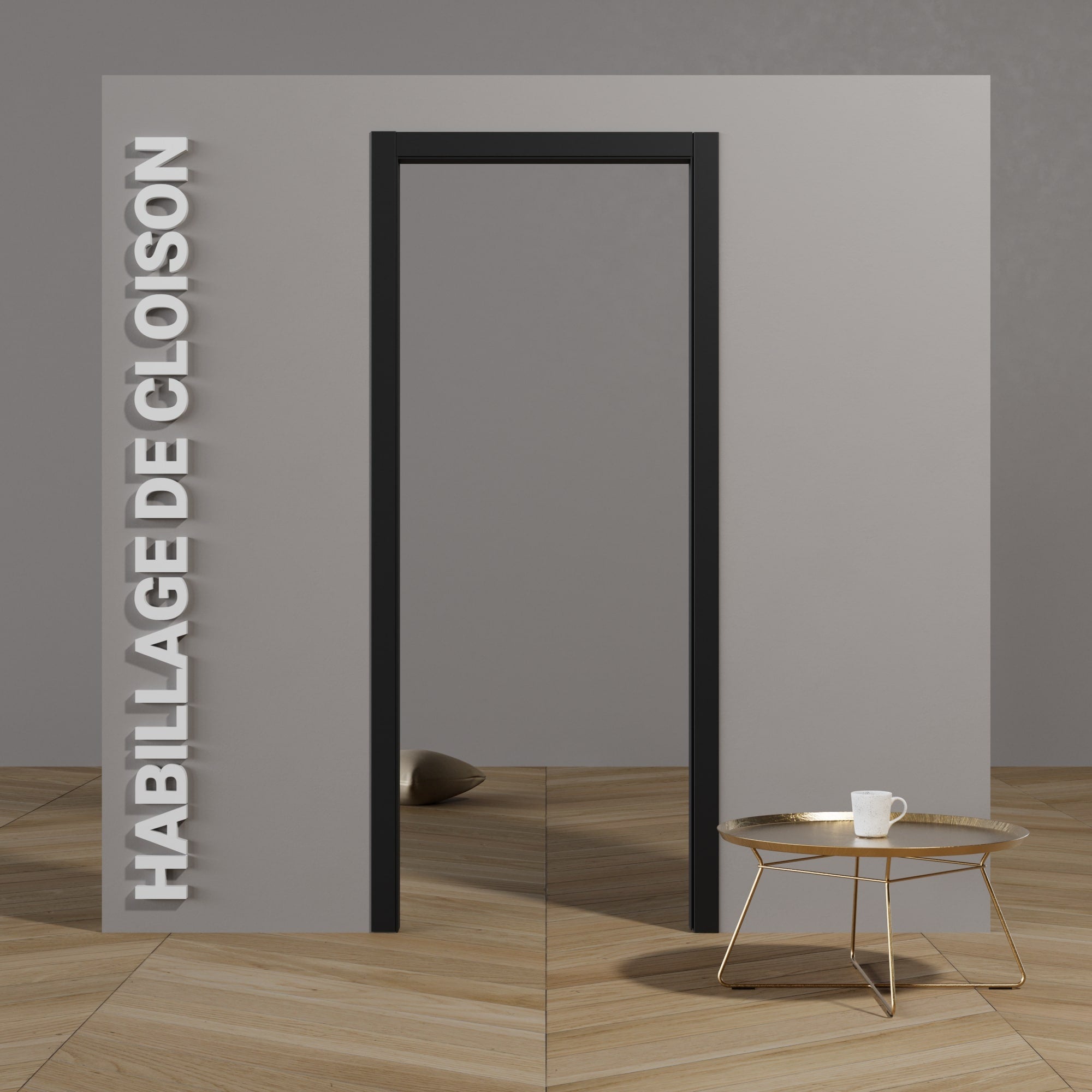 Habillage de Cloison 1 m - Noir | Leroy Merlin