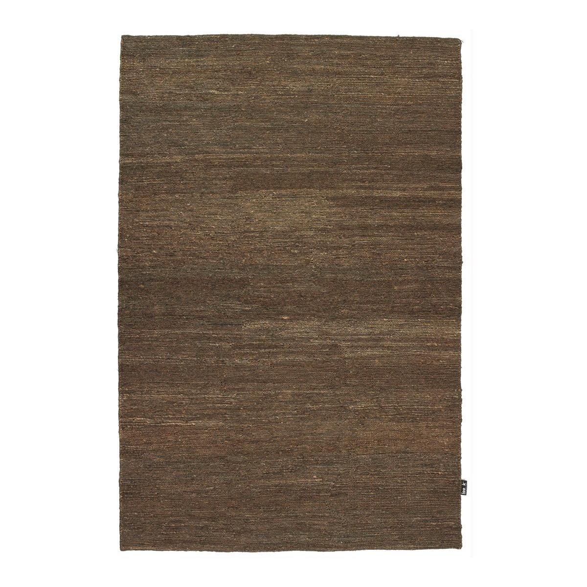 Tapis kilim 200x300 rectangle fait main en chanvre marron motif uni ...