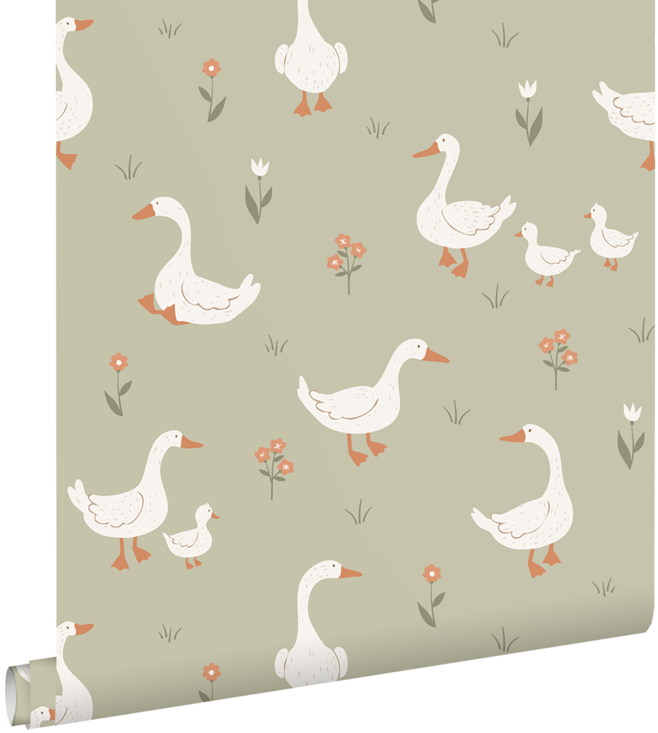 Carta da parati oche carine verde - 50 x 900 cm - ESTAhome | Leroy Merlin