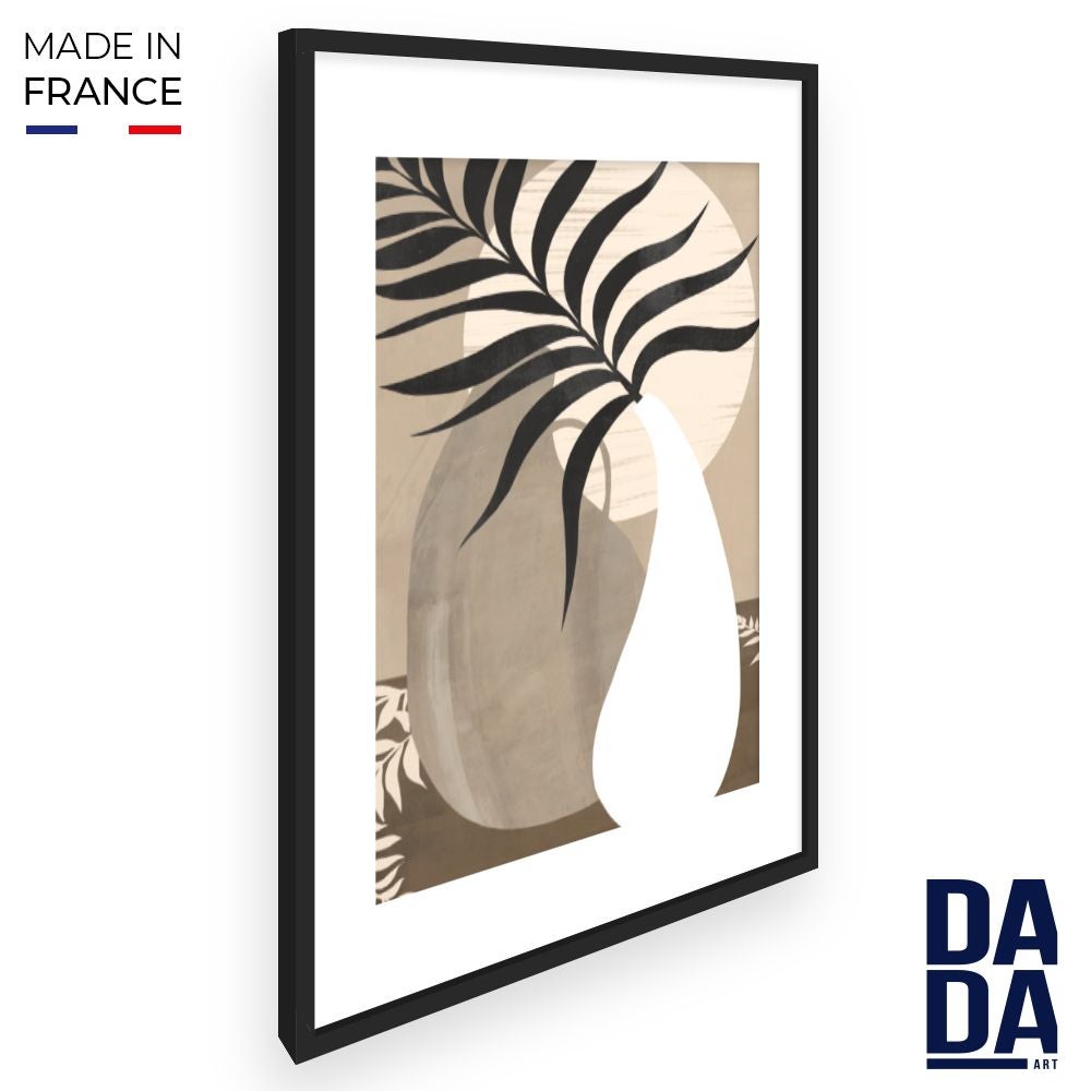 Image encadrée avec cadre NOIR / 50x70cm / Feuilles élégantes / Créé et ...
