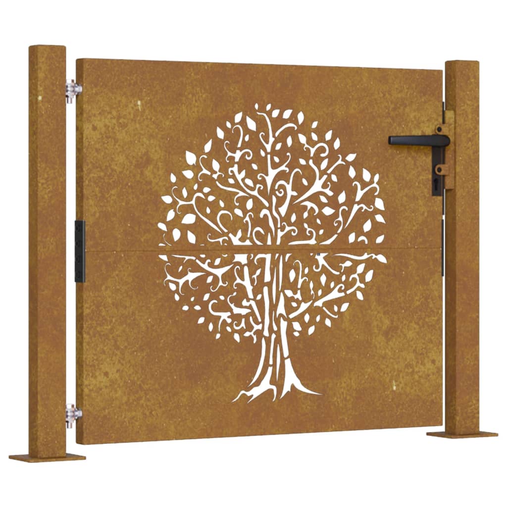 Portail de jardin en acier corten design arbre 105x80 cm | Leroy Merlin