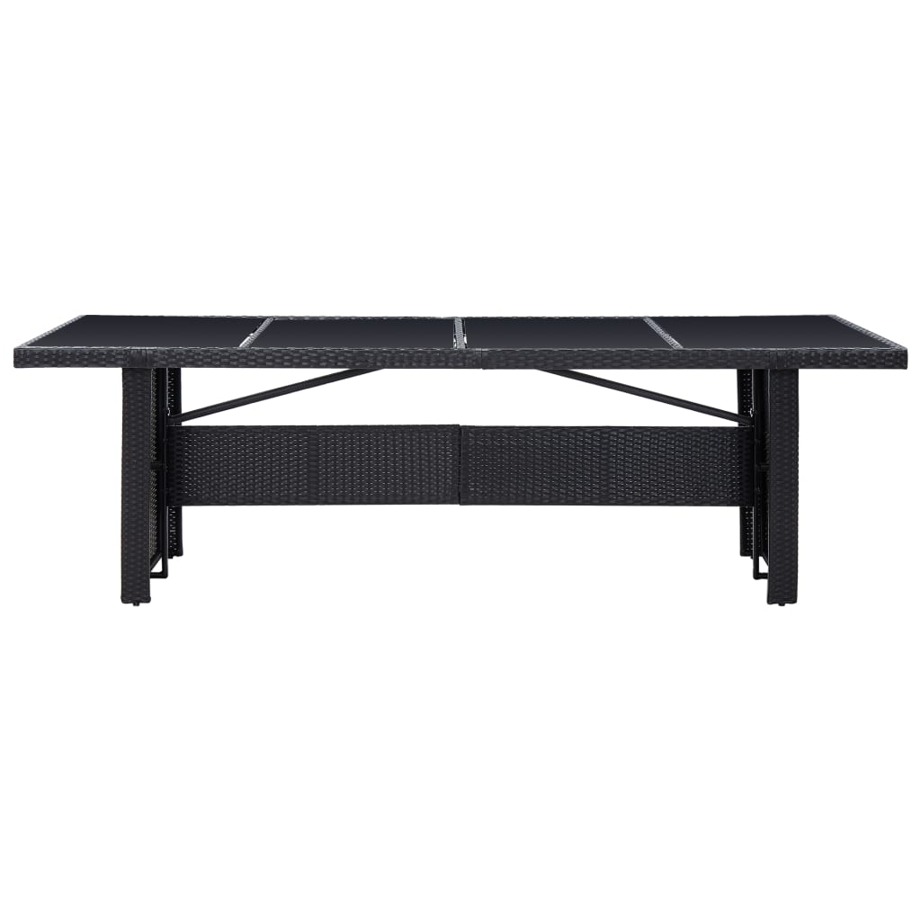 Table de jardin | Table de patio | Table d'extérieur Noir 240x90x74 cm ...