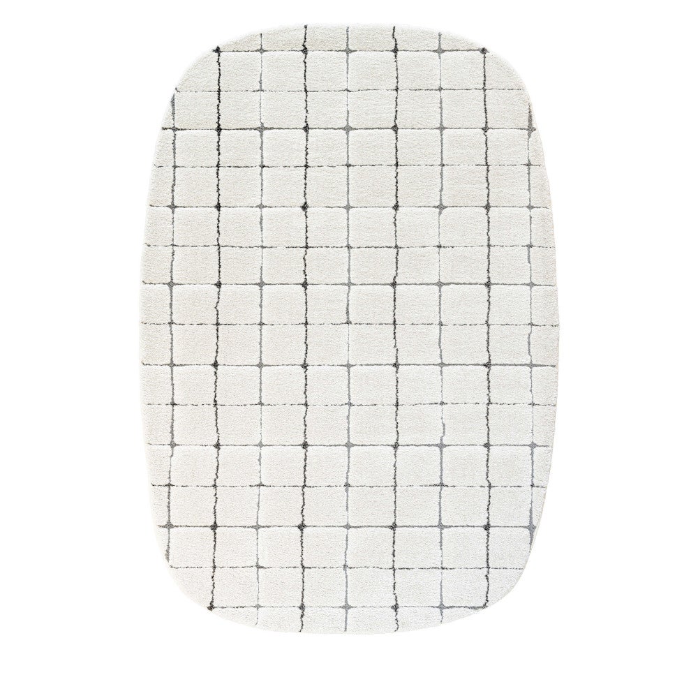 Byron VI - Tapis contemporain ovale - Écru - 160x230cm | Leroy Merlin