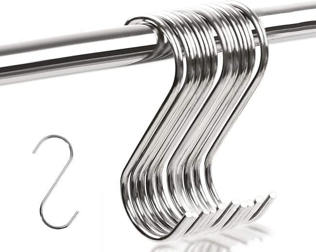 (Medium Size)10 Pcs Stainless Steel S-Shaped Hook Strong Non-Magnetic ...