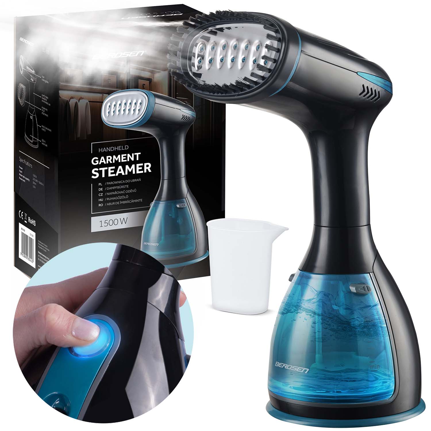Parownica do ubrań Berdsen 1500W Steamer Żelazko parowe regulacja pary ...